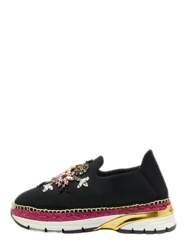 Dolce & Gabbana Crystal-embellished Slip-on Sneakers - Black