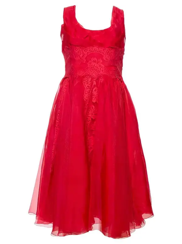 Dolce & Gabbana Lace-detailed Midi Dress - Red