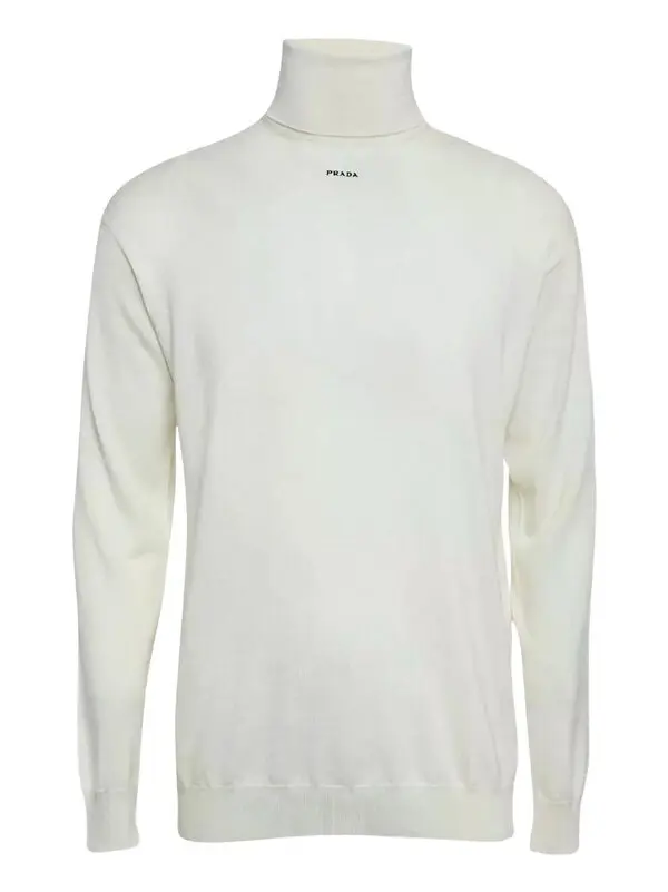 Prada High-neck Cashmere Sweater - White