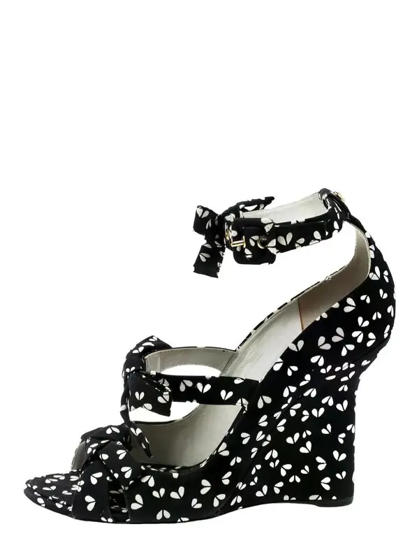 LOUIS VUITTON 110mm Bow-embellished Wedge Sandals - Black