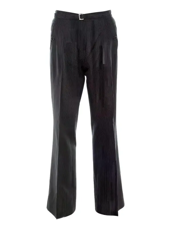 BOSS Pinstripe-print Belted Trousers - Black