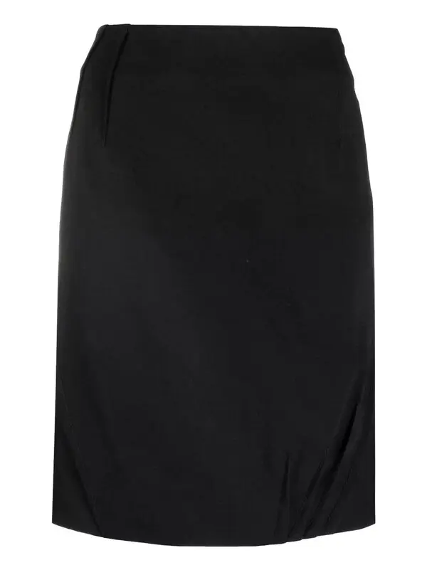 Dior 2006 Dart-detailing High-waisted Skirt - Black