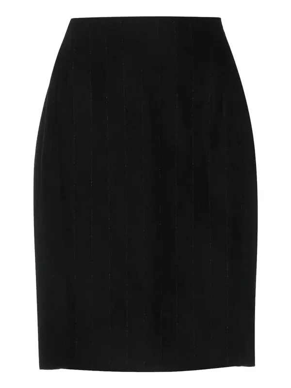 Gianfranco Ferre 1990s Pinstripe Pencil Skirt - Black