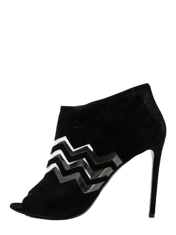 NICHOLAS KIRKWOOD 110mm Suede Chevron Booties - Black