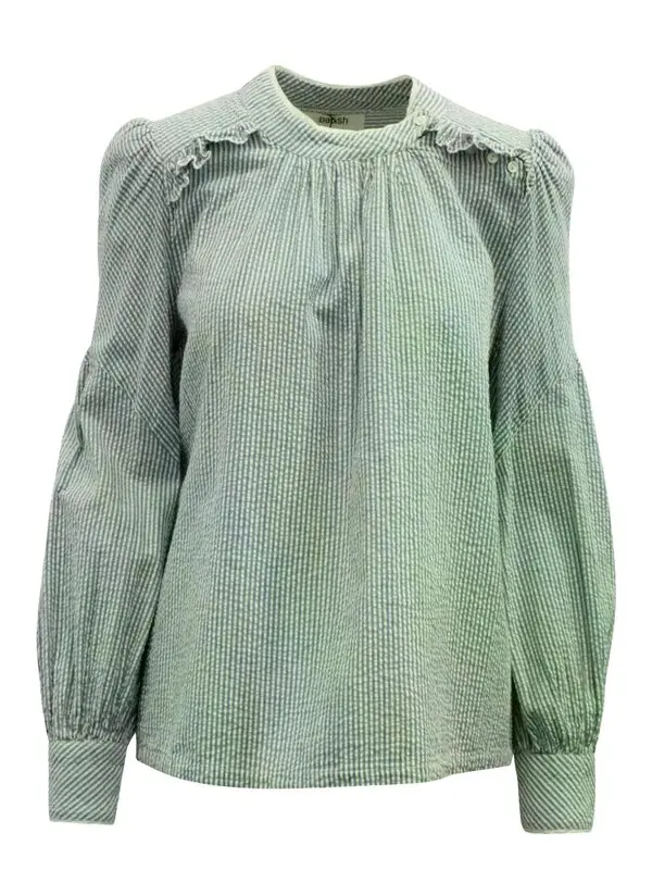 Ba&sh Striped Ruffled Blouse - Grey