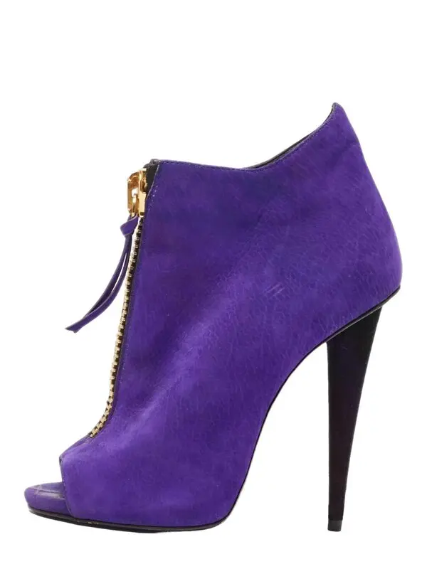 GIUSEPPE ZANOTTI 130mm Leather Ankle Boots - Purple