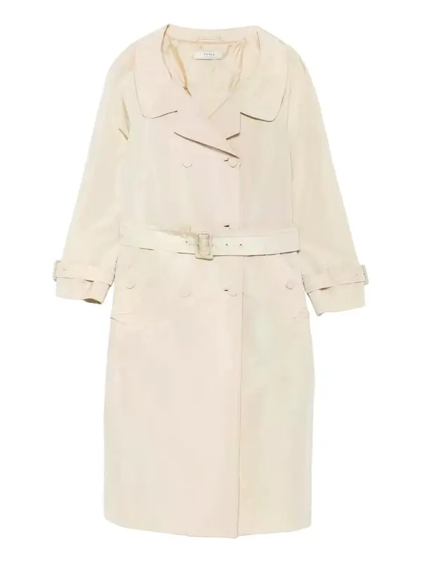 Prada 2000s Belted Trench Coat - Neutrals