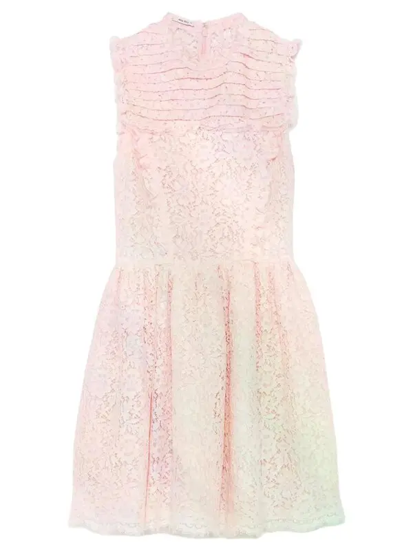 Miu Miu Lace Mini Dress - Pink