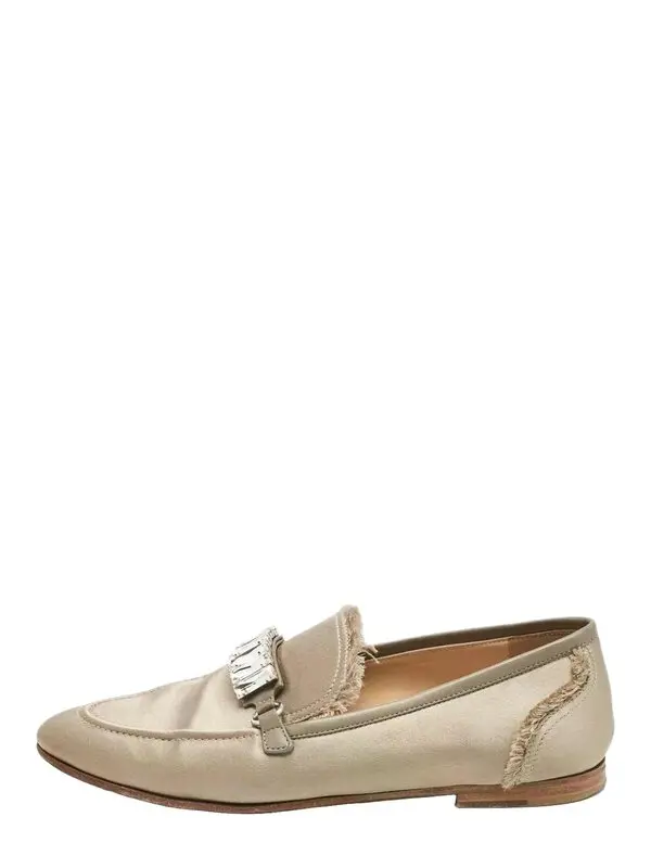 GIUSEPPE ZANOTTI Frayed Satin Loafers - Neutrals