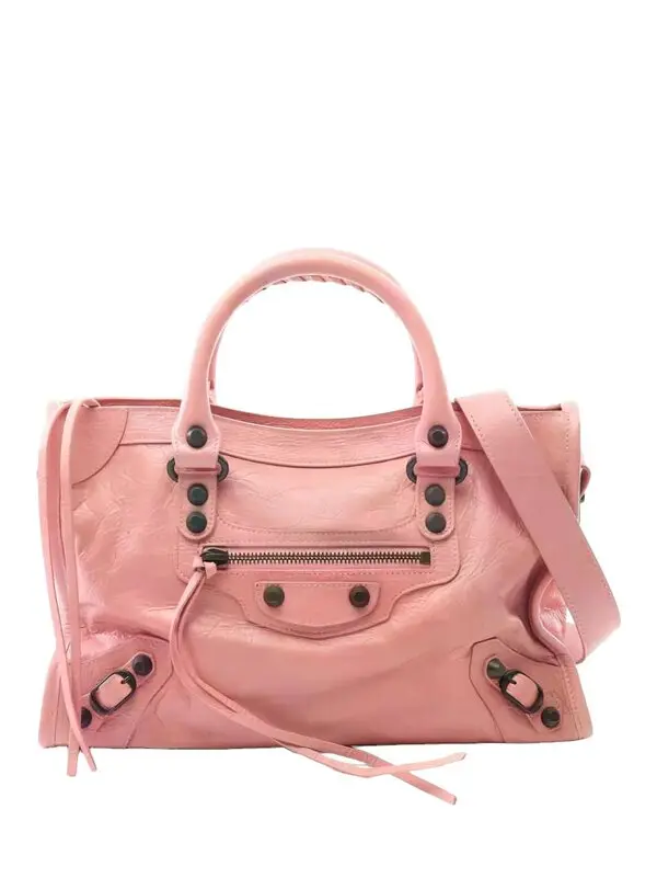 Balenciaga Le City Braided-handle Handbag - Pink