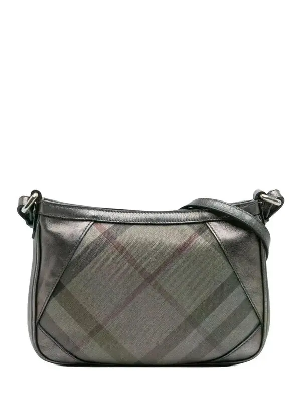 Burberry Shimmer Check Coated Canvas Crossbody Bag - Silver