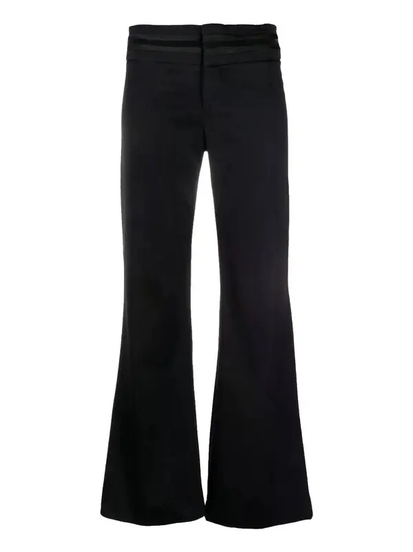 Gucci 1990s Appliqué Stripes Flared Trousers - Blue