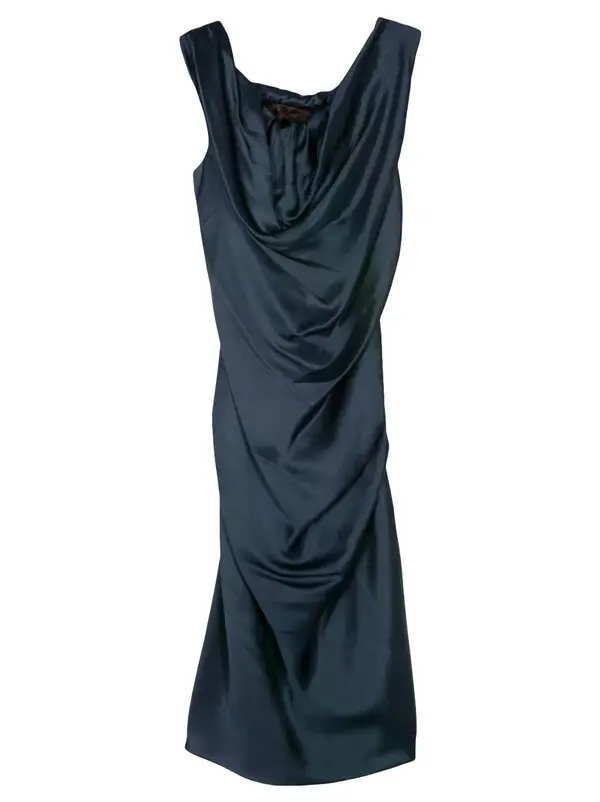 VIVIENNE WESTWOOD 2010s Draped Midi Dress - Blue