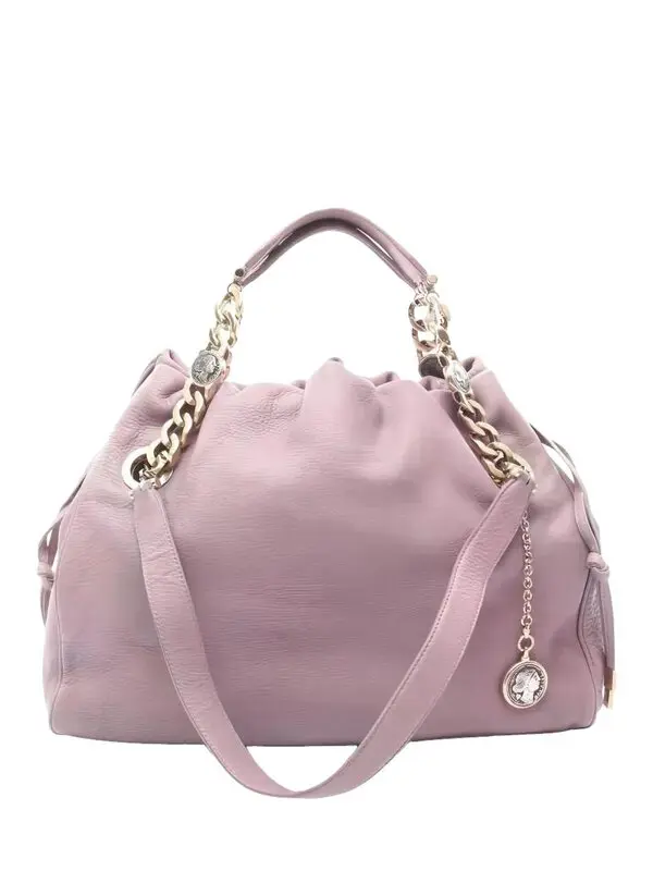 BVLGARI 2000's Chain Leather Tote Bag - Pink
