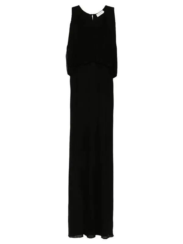 Saint Laurent Jersey Draped Long Dress - Black