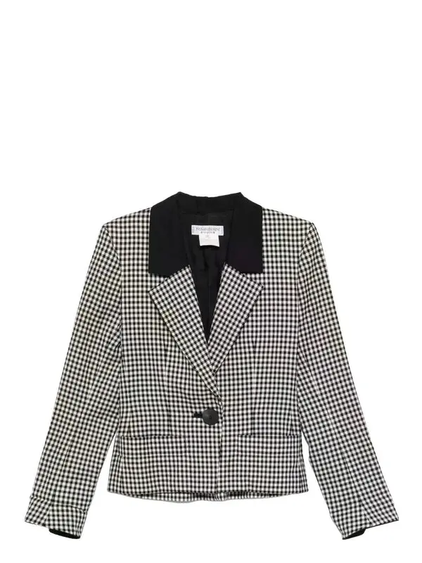Saint Laurent Circa 1991 Checked Jacket - Black