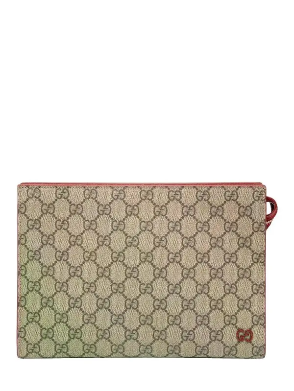 Gucci Bicolor Gg Supreme Pouch - Brown
