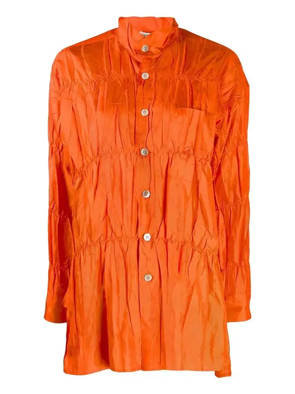 Issey Miyake Crushed Effect Shirt - Orange
