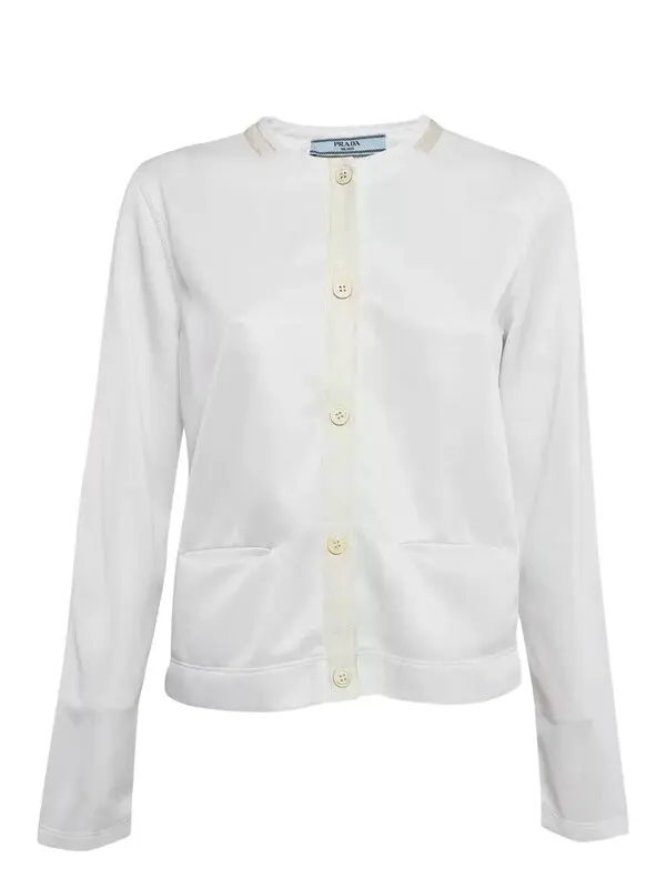Prada Button-up Elbow-patch Blouse - White