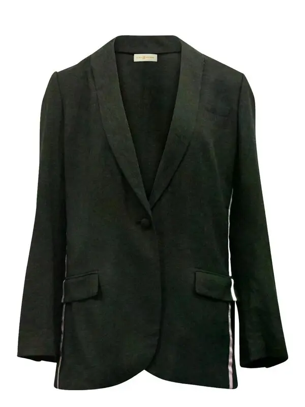 Tory Burch Tuxedo-stripe Blazer - Black