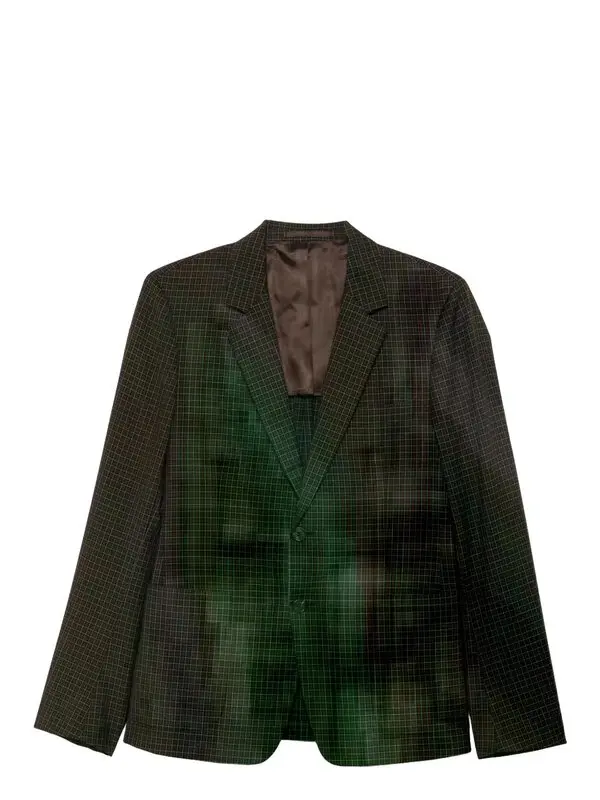 Prada 2010s Check-pattern Blazer - Brown