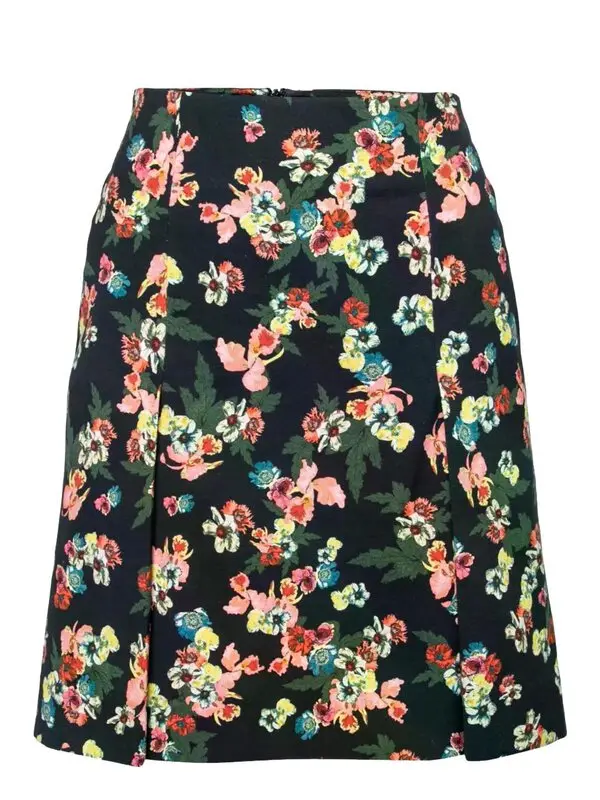 Erdem Floral-print Skirt - Black