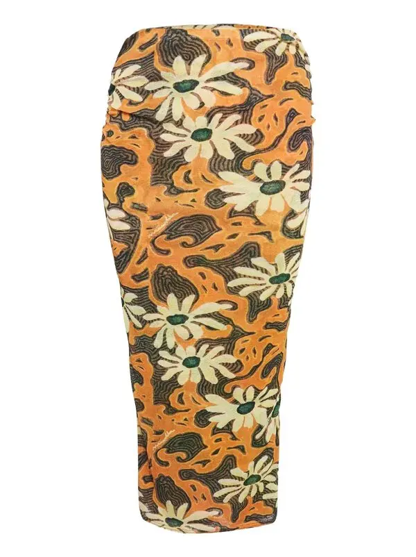 Nanushka Daisy Swirl Skirt - Orange