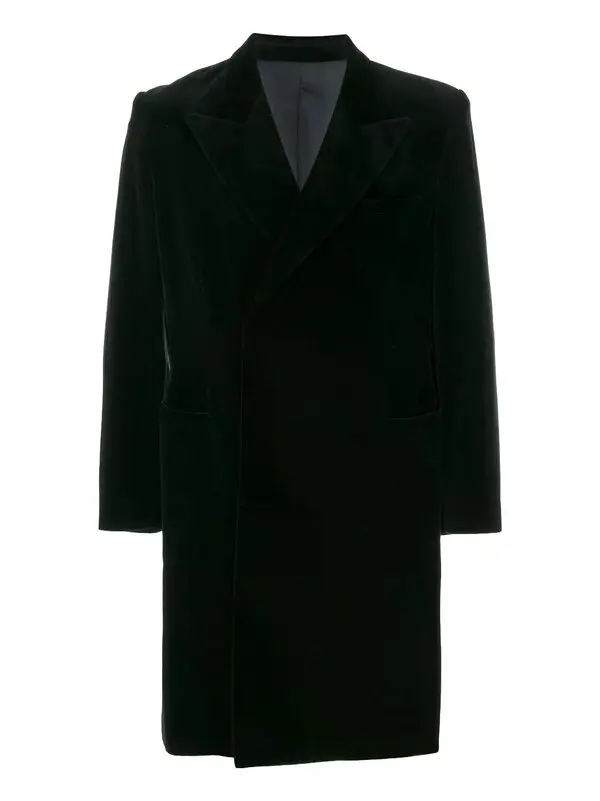 Jean Paul Gaultier Velvet Midi Coat - Black