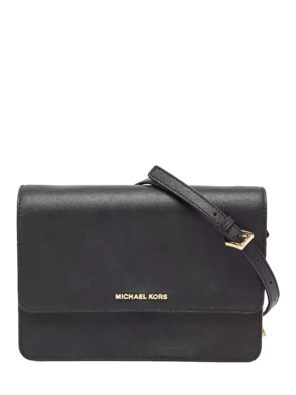 Michael Kors Leather Flap Bag - Black