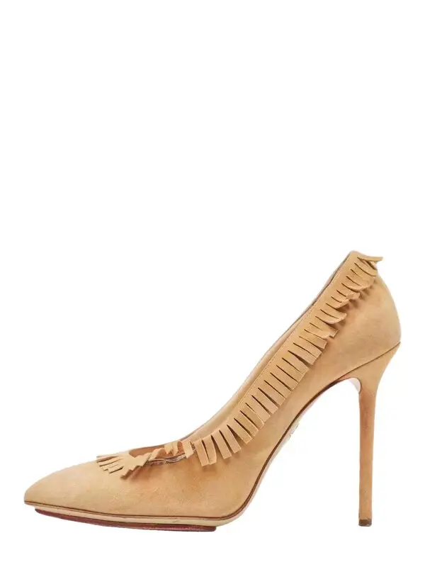 CHARLOTTE OLYMPIA 120mm Fringe-embellished Stiletto Pumps - Neutrals