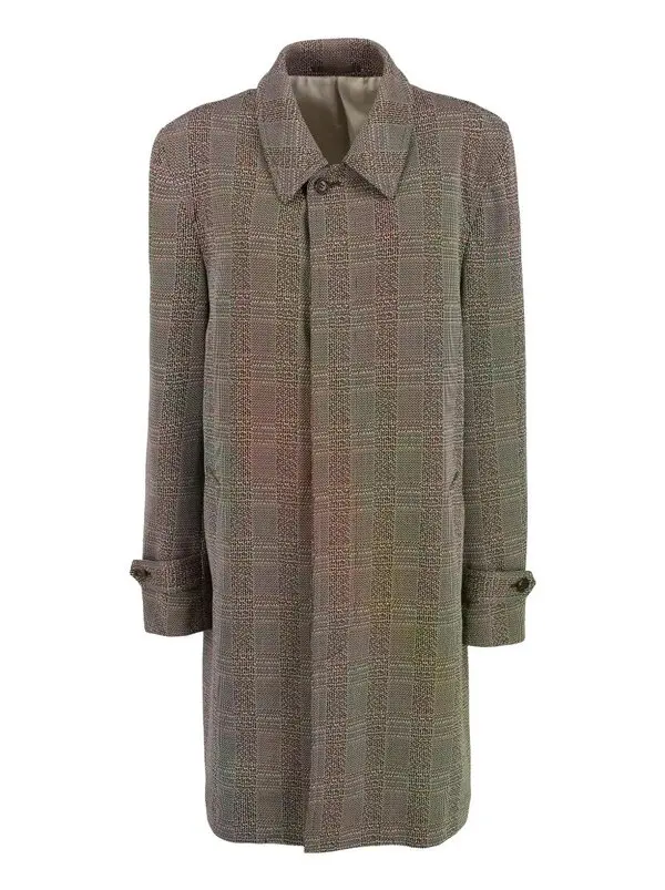 Comme Des Garçons Checked Mid-length Coat - Brown