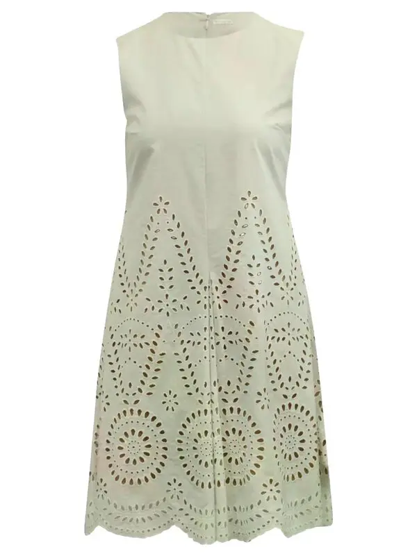 Stella McCartney 2000s Eyelet-pattern Sheath Mini Dress - Neutrals
