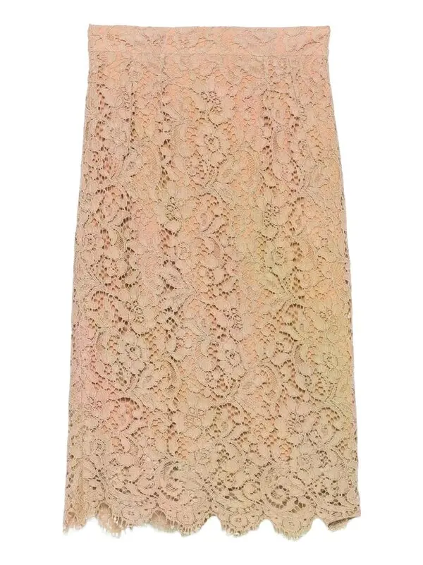 Dolce & Gabbana 2000s Corded-lace Midi Skirt - Neutrals