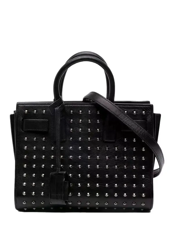 Saint Laurent 2014 Nano Studded Leather Sac De Jour Satchel - Black