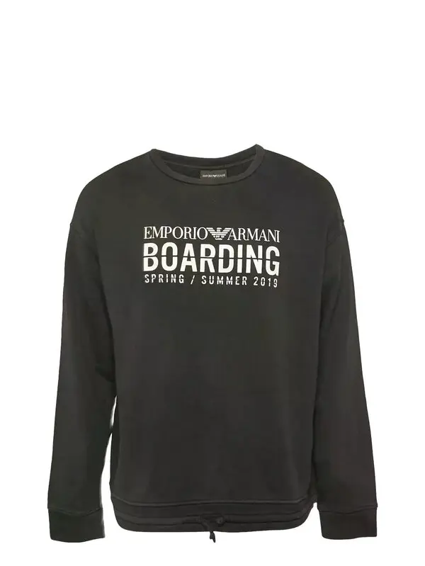 Emporio Armani Boarding-print Sweatshirt - Black