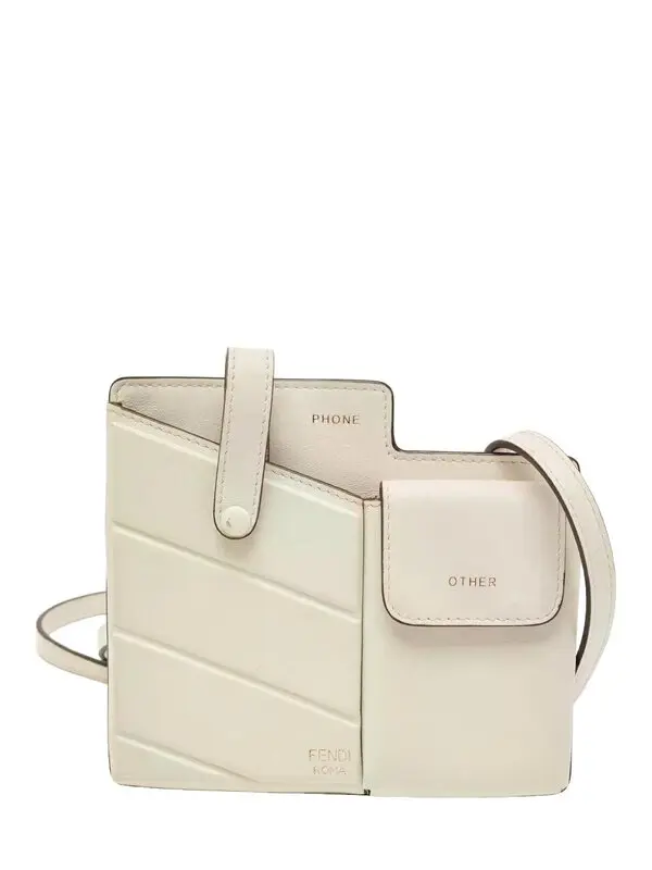 Fendi Century Leather Crossbody Bag - White