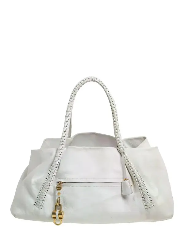 FERRAGAMO Leather Tote Bag - White