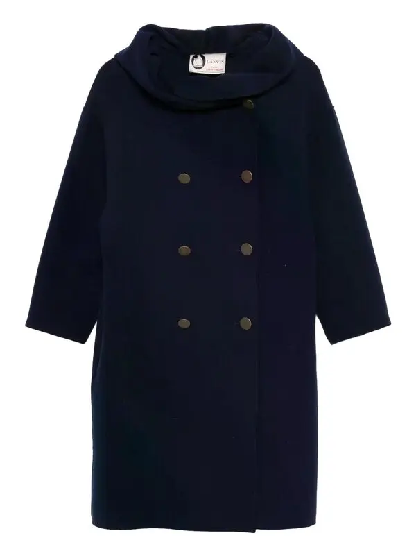 LANVIN 1990s Felted Coat - Blue
