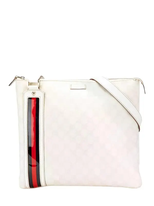 Gucci Gg Supreme Web Crossbody Bag - White