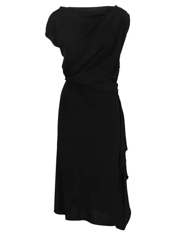 Vionnet Draped Asymmetrical Dress - Black