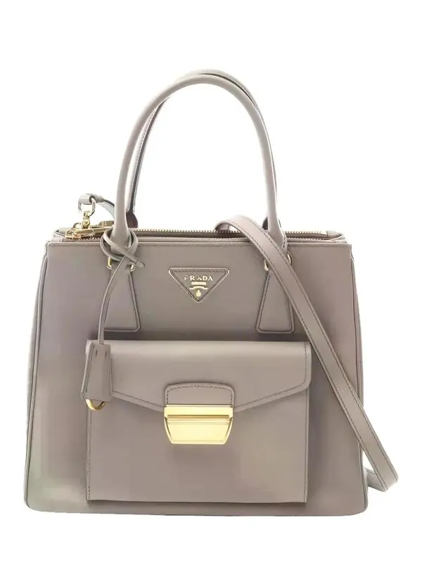 Prada Saffiano Leather Tote Bag - Grey