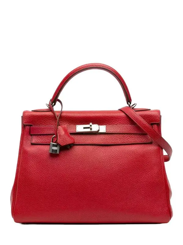 Hermès Togo Kelly Ii Retourne 32 Satchel - Red