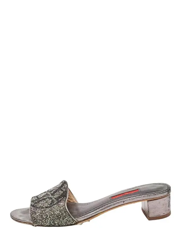 Carolina Herrera 35mm Crystal-embellished Leather Sandals - Grey