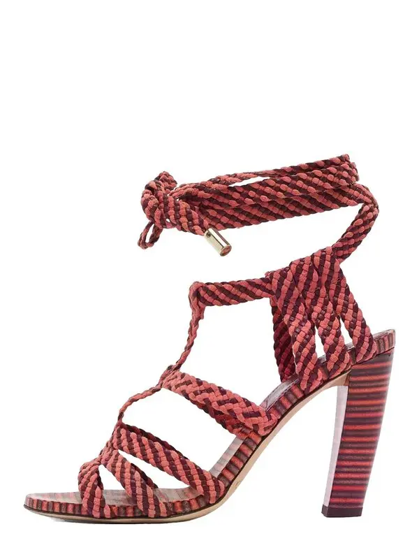 JIMMY CHOO Braided Leather Sandals - Pink