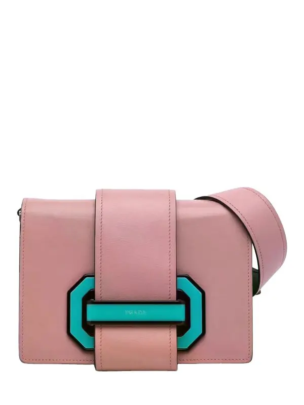 Prada City Calf Plex Ribbon Crossbody Bag - Pink