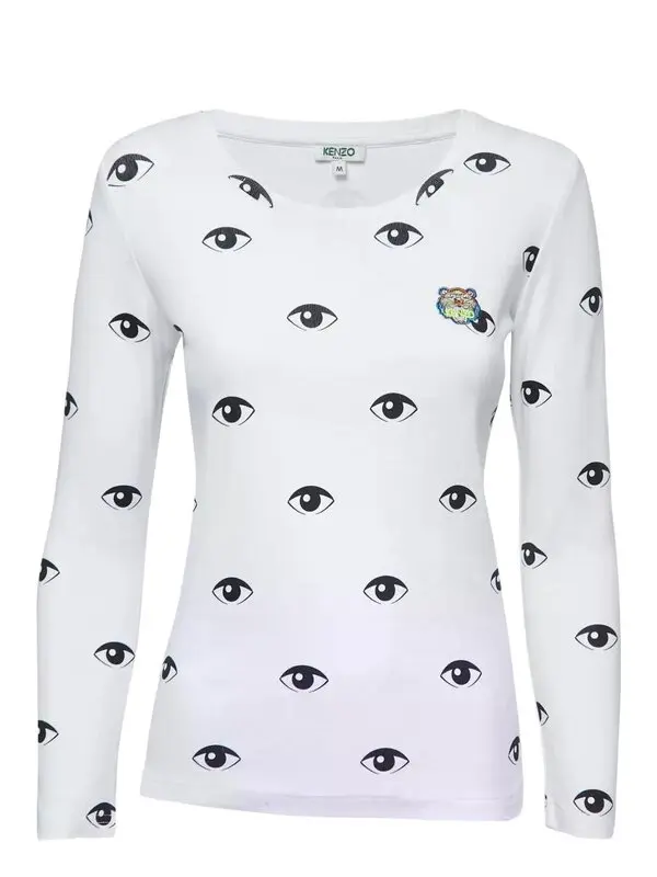 Kenzo Eye-print Long-sleeve T-shirt - White