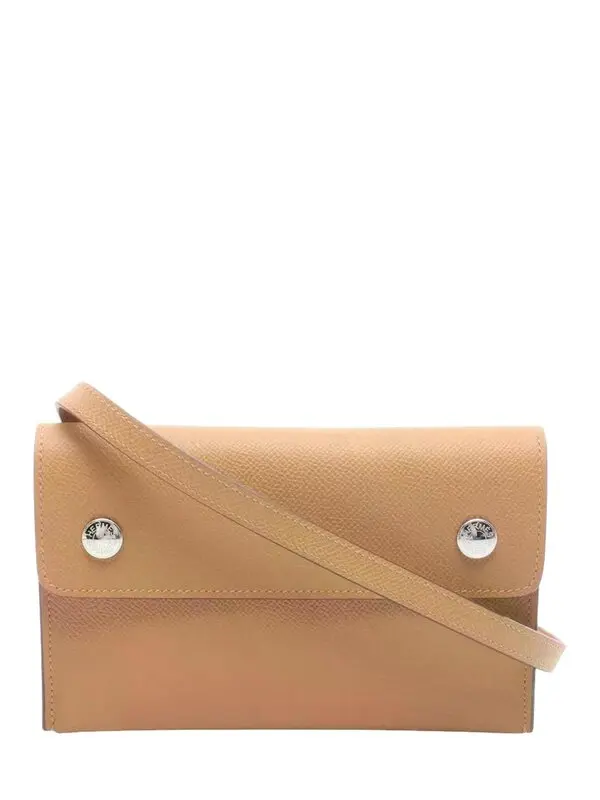 Hermès Epsom Hermesnap Wallet On Strap Crossbody Bag - Brown