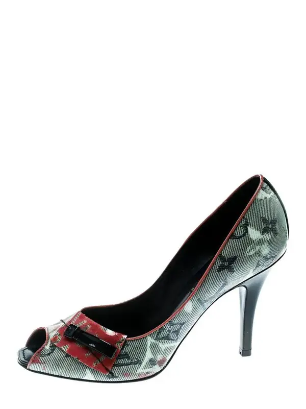 LOUIS VUITTON X Richard Prince Monogram 100mm Pumps - Grey