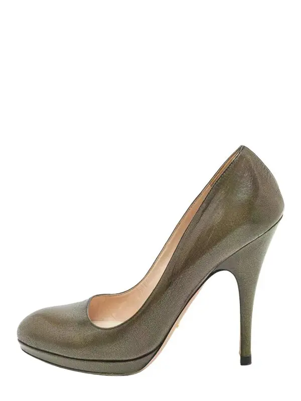 Prada 125mm Leather Pumps - Green