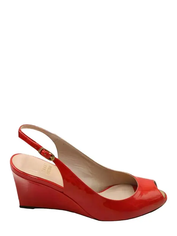 STUART WEITZMAN Slingback Wedge Sandals - Red